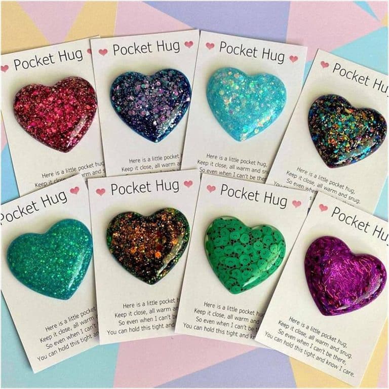 Pocket Hug Heart - Assorted Colours - Positive Mind Open Heart